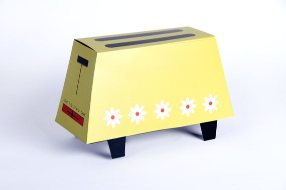 Retro toaster gift box template, perfect for a unique vintage wedding ...