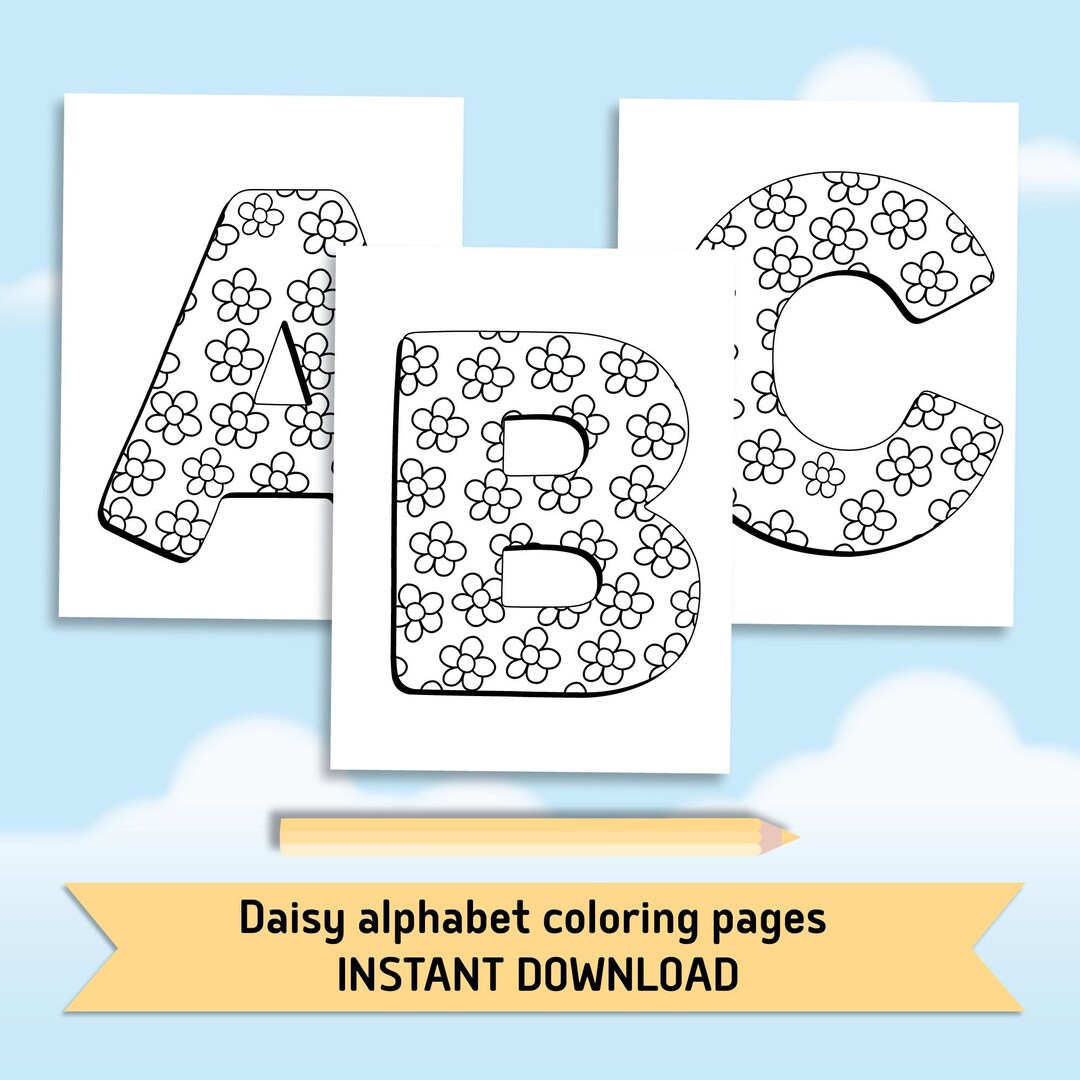 Daisy ABC Coloring Pages, Printable Letters and Numbers, Back to School ...