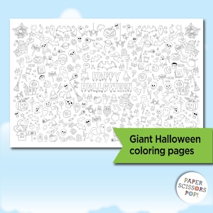 Giant Halloween Coloring Page, Instant Download Printable Halloween ...