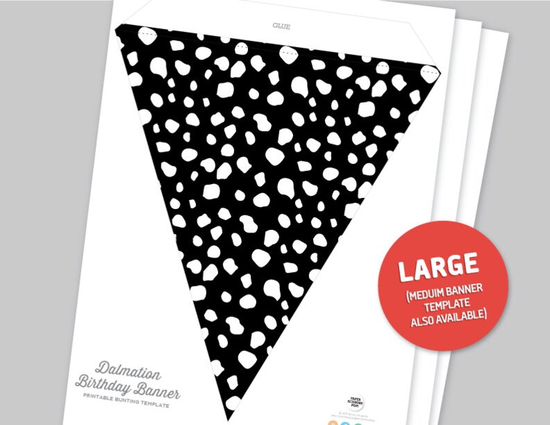 Happy Birthday Banner Dalmatian Party Puppy Party Decor, Black and ...