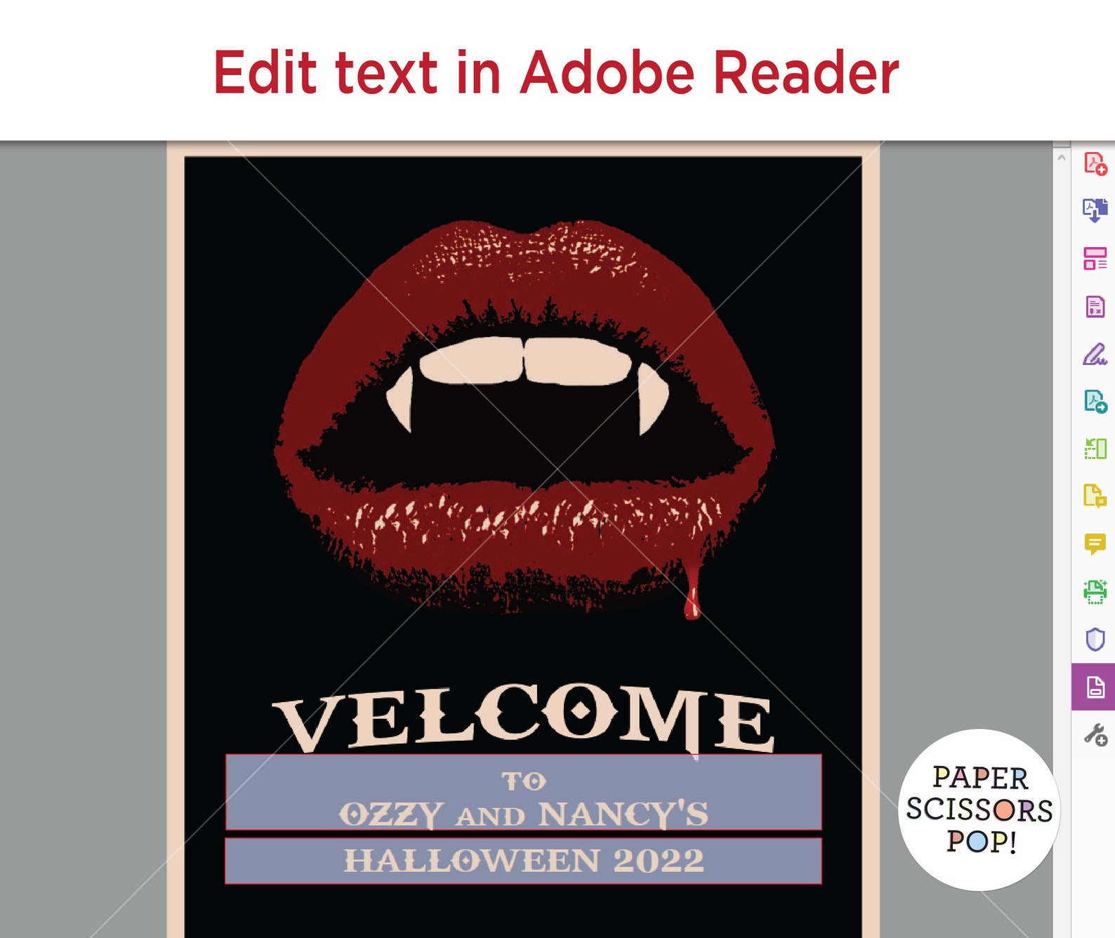 Halloween Welcome Sign Vampire Welcome Sign Editable Vampire - Etsy New ...