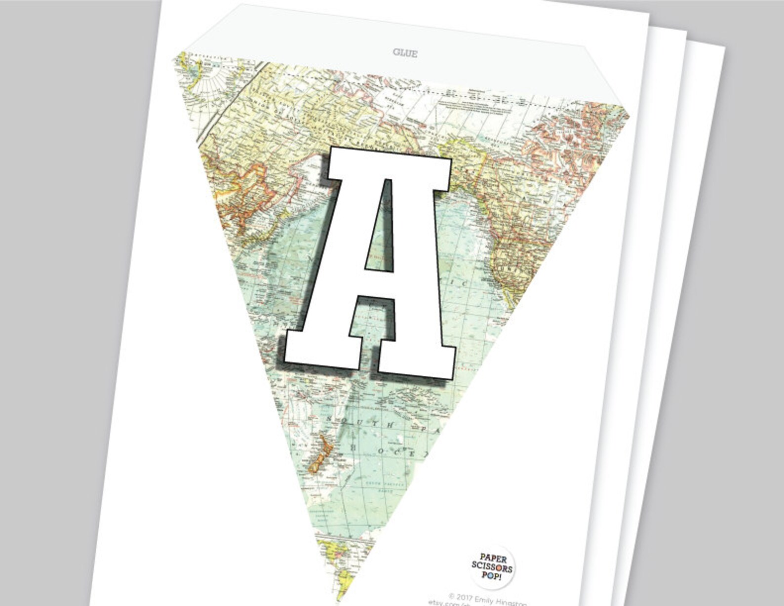 Happy Birthday Vintage Maps Bunting Banner DIY Party - Etsy