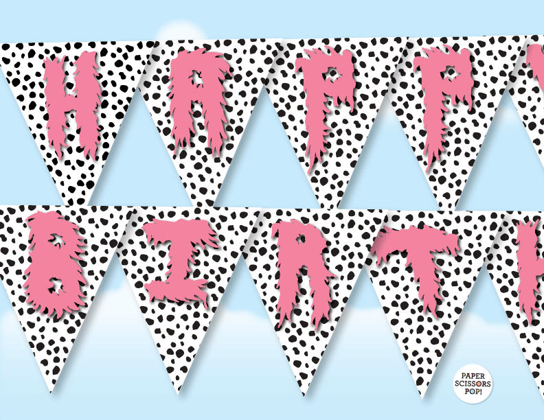 Dalmatian Birthday Banner Printable, Dalmatian Themed Party Decor ...