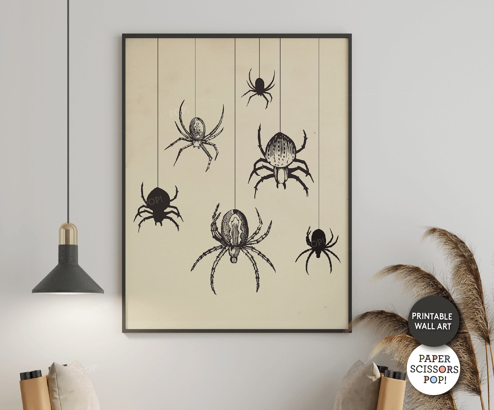 Vintage Spider Wall Art Printable Poster Spider Halloween - Etsy