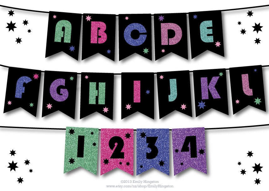 Alphabet Template Personalized Banner DIY Birthday Banner | Etsy