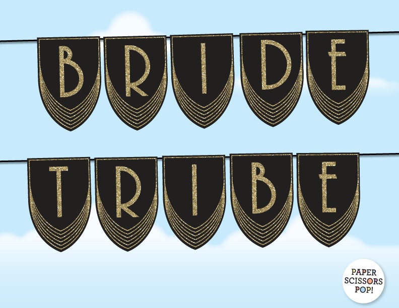 Bride Tribe Banner, Gatsby Bride Tribe Bunting, Bachelorette Decor ...