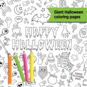 Giant Halloween Coloring Page, Instant Download Printable Halloween ...