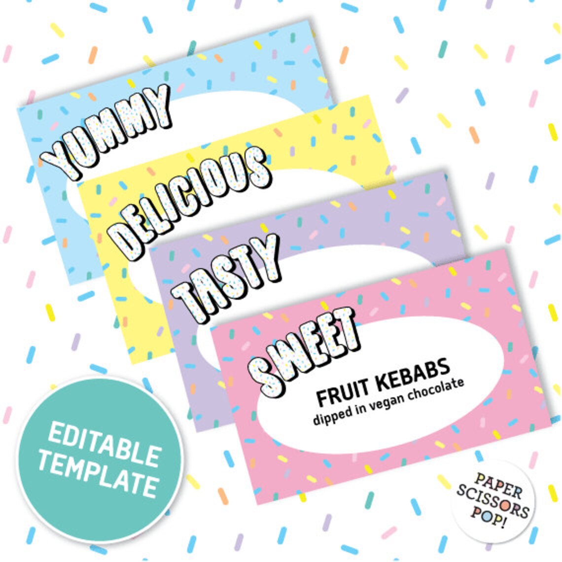 Donut Party Food Labels Tent Cards Editable Food Labels - Etsy