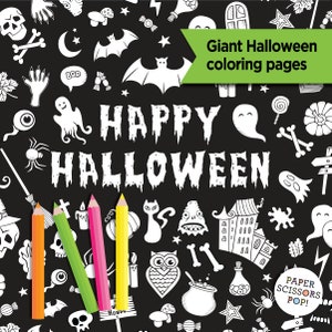 Giant Halloween Coloring Page Instant Download Printable - Etsy New Zealand