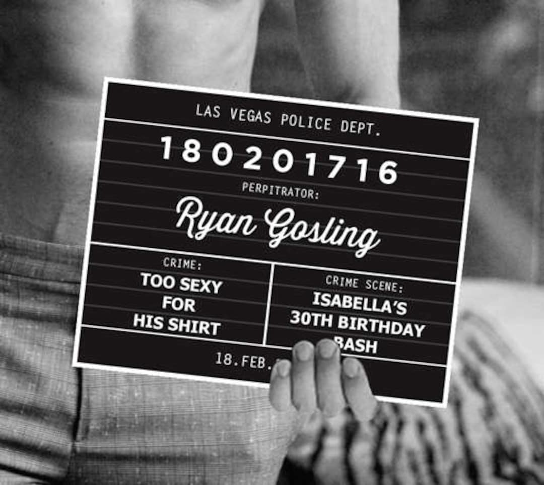 Mugshot Sign, Editable Mughot Sign, Printable Bachelorette Party Sign ...