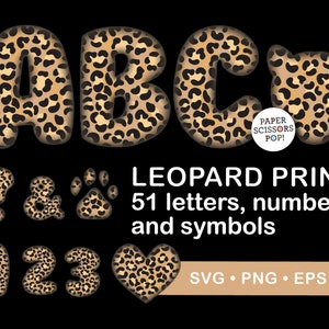Leopard Print Alphabet Set, Leopard Font Clipart, Leopard SVG Letters ...