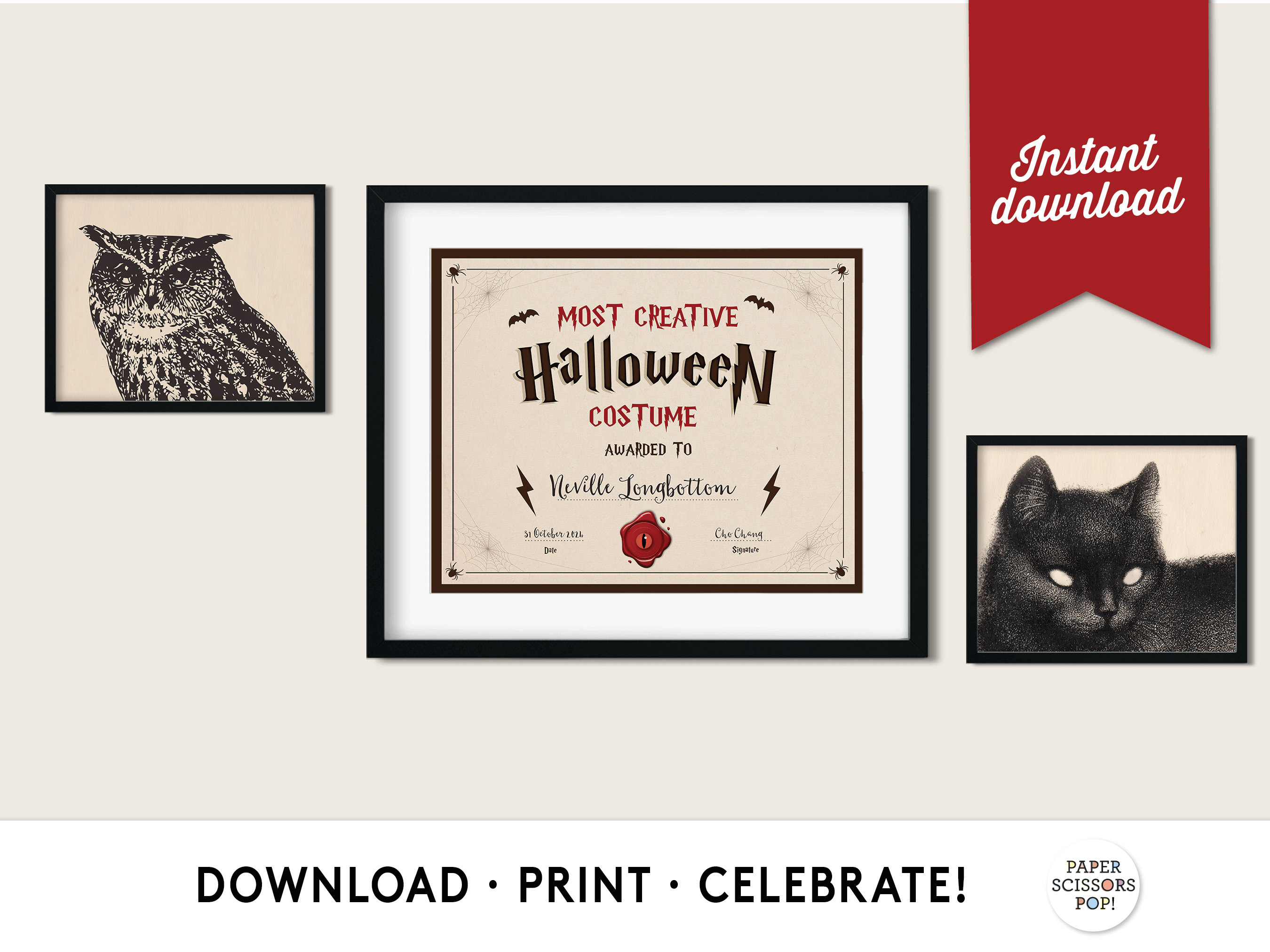Halloween Costume Award Certificate Bundle, Printable Halloween ...