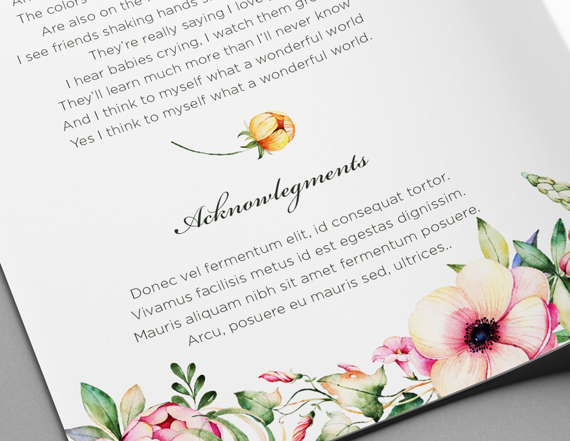 Funeral Program Floral Funeral Program Personalized Flowers - Etsy