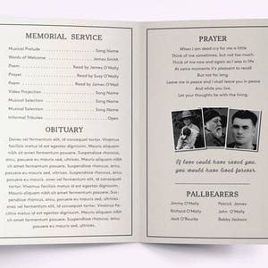 Masculine Funeral Program, Personalized Memorial Order of Service, Mens ...