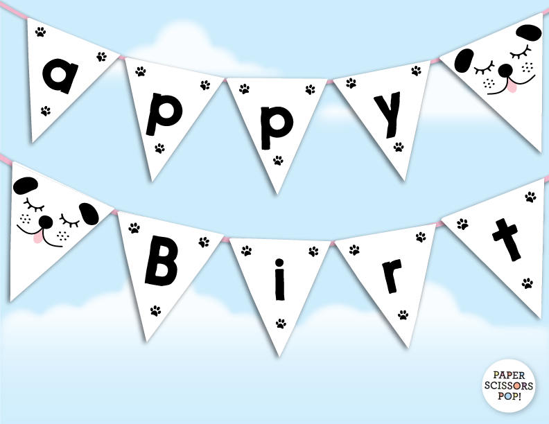 Custom Puppy Birthday Banner Puppy Party Garland Name | Etsy
