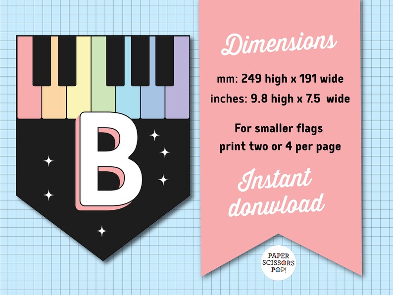 Pastel Piano Decoration Printable Music Room Banner 80s - Etsy