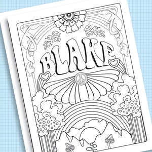 Retro Custom Coloring Page Printable, Girls Coloring Page, Adult ...