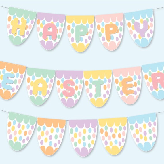Happy Easter Bunting Banner, Easter Banner, Easter Bunting, Easter ...