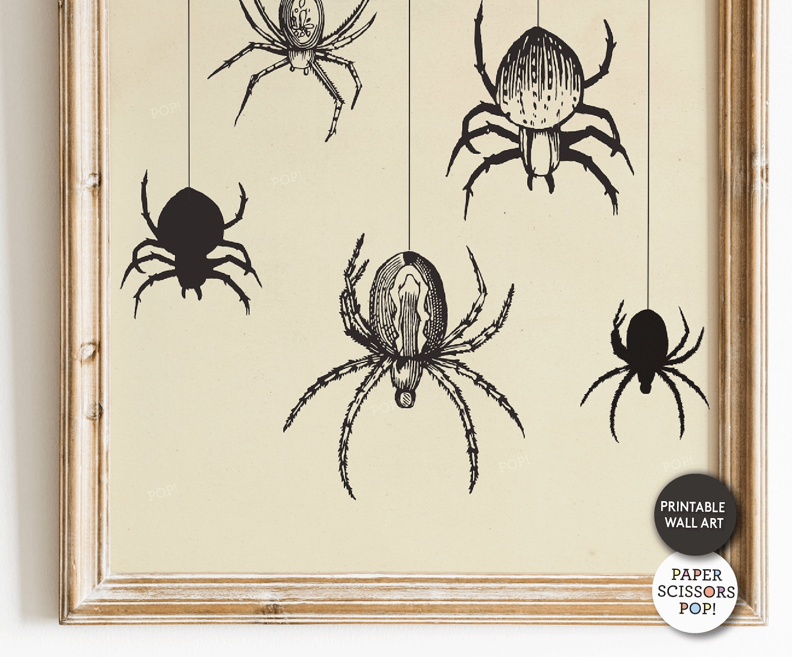 Vintage Spider Wall Art Printable Poster Spider Halloween - Etsy