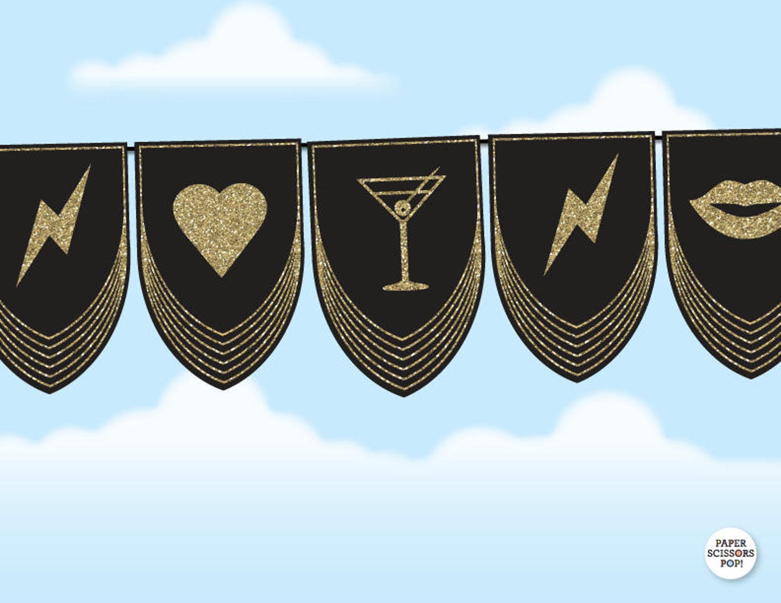 Gatsby Birthday Banner, Great Gastby Birthday Banner, Casino Party ...