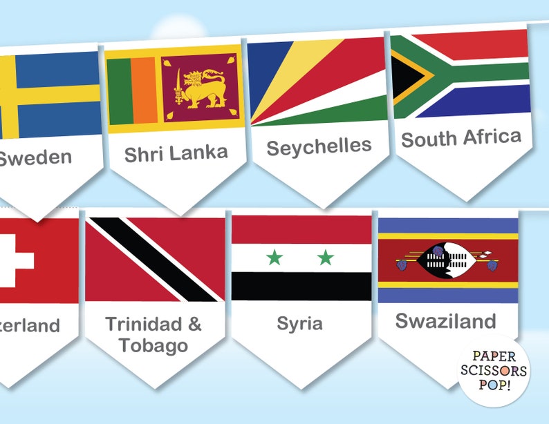 World flags classroom decor International flags banner | Etsy