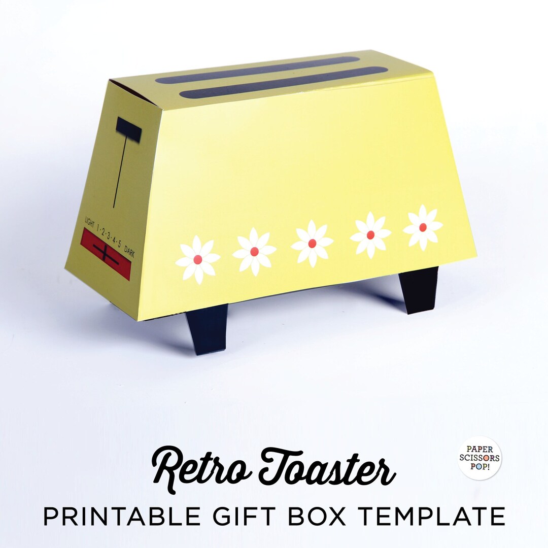 Yellow Retro Toaster Box, Unique Wedding Gift Box, Printable Toaster ...