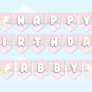 Unicorn Banner, Unicorn Birthday Garland, Party Decor, Printable ...