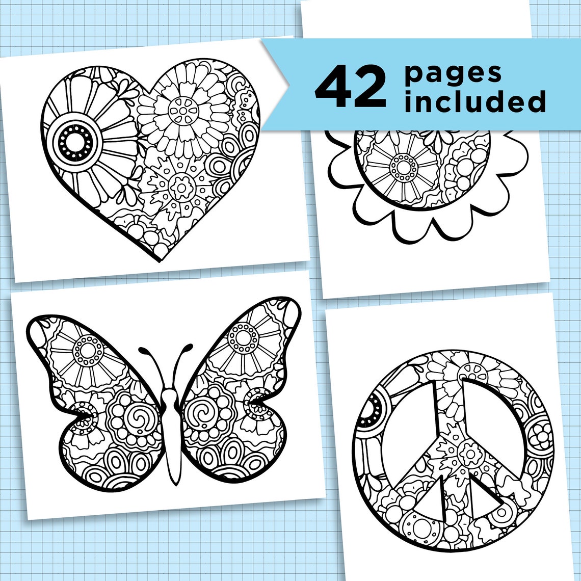 Floral Alphabet Coloring Pages, Printable Letters and Numbers, Adult ...