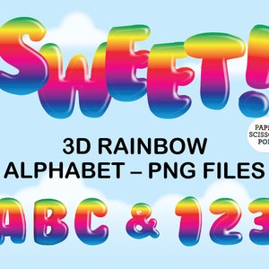 Rainbow Alphabet Png, Colorful Font Numbers and Symbols, Rainbow ...