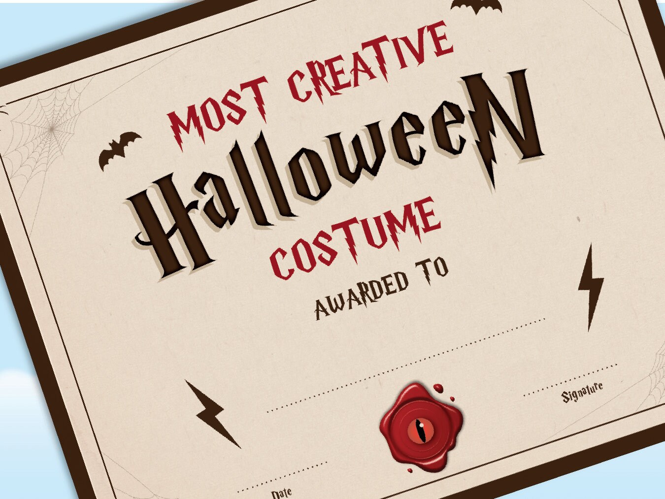 Halloween Costume Award Certificate Bundle, Printable Halloween ...