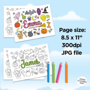 Personalized Coloring Page for Halloween, Printable Halloween Name ...