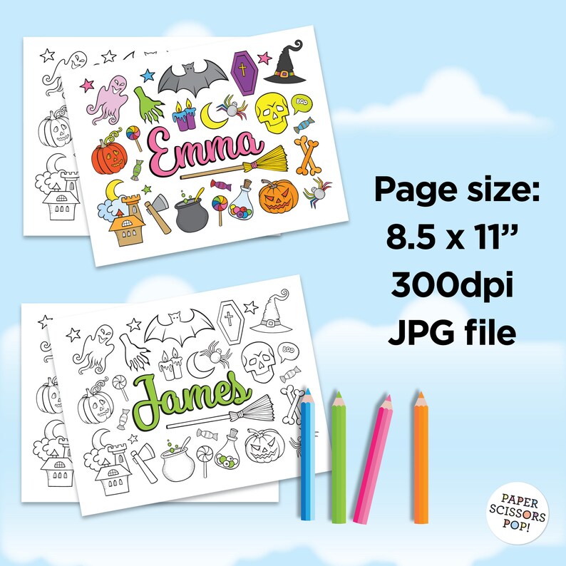 Personalized Coloring Page for Halloween, Printable Halloween Name ...