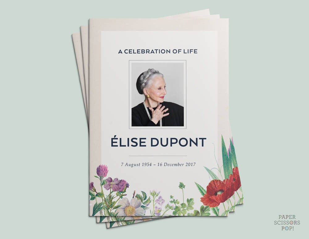 Funeral Program Floral Funeral Program Personalized - Etsy UK