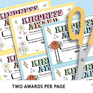 Cute Kids Kindness Award Template, Printable Kindergarten Certificate ...