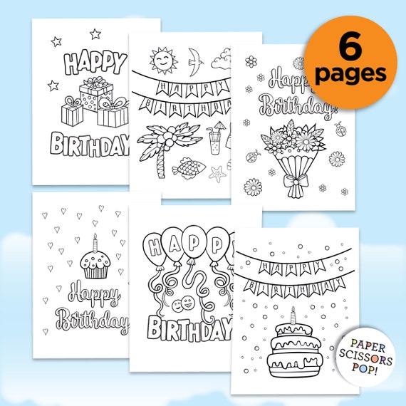 Certificat De Joyeux Anniversaire à Colorier