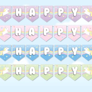 Unicorn Banner, Unicorn Birthday Garland, Party Decor, Printable ...