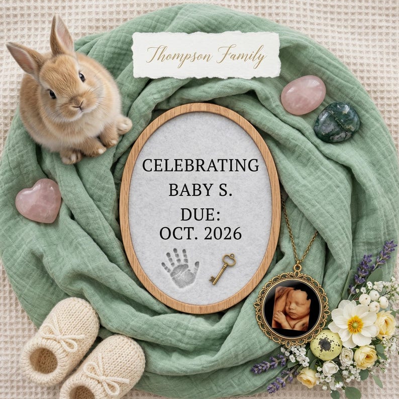 October Baby Announcement Template, Fall Pregnancy Reveal, Due Date ...