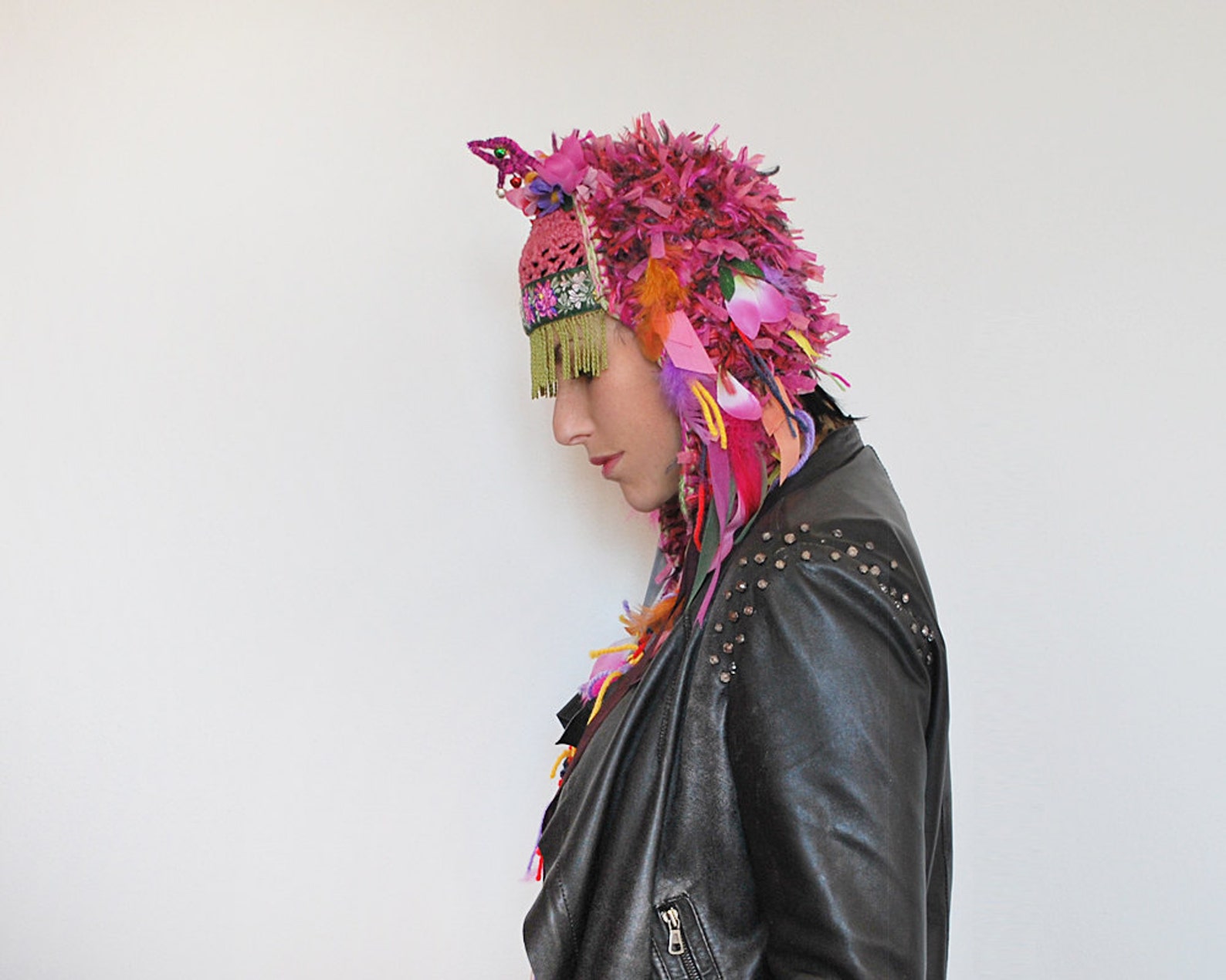 Tropical Blossom Festival Headdress | Crochet Shaman Hat - Etsy