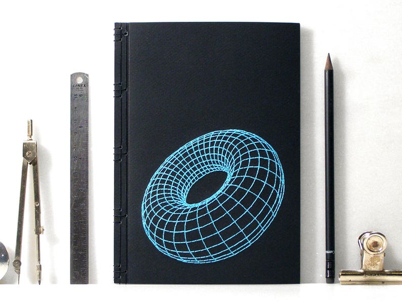 Torus Journal. Embroidered Notebook. 3D Journal. Geometry | Etsy