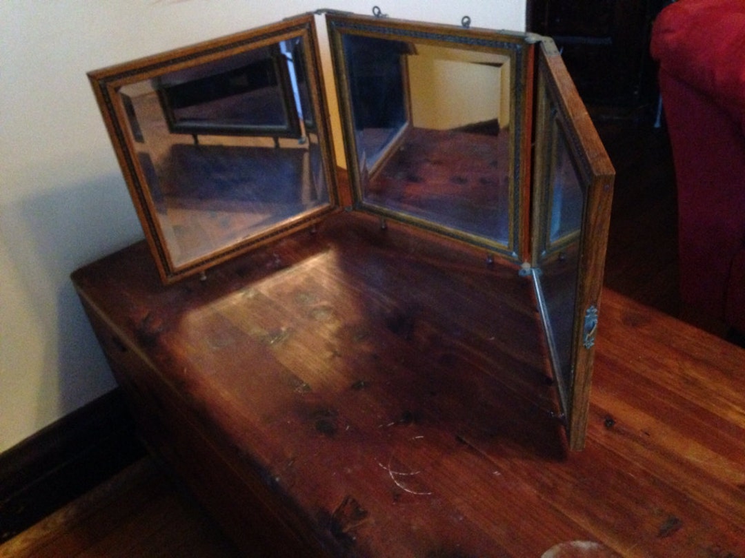 Victorian Shaving Vanity Mirror Turn of the Century Folding Vanity - Etsy