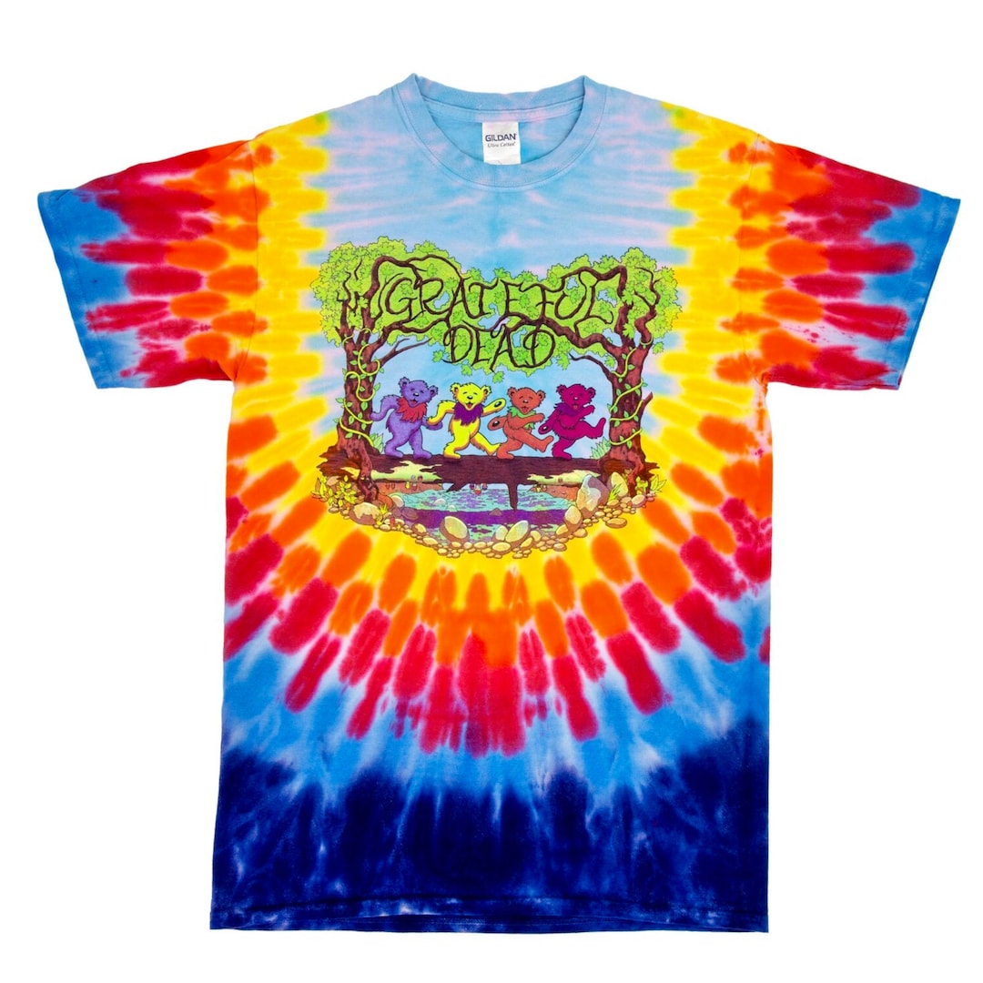 Grateful Dead Dancing Bears Tie Dye Shirt, Dead Bears in Woods T | Dead ...