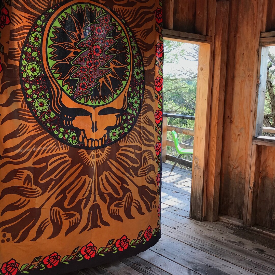Grateful Dead Tapestry, Earthy Steal Your Face, Stealie and Roses, Wall ...