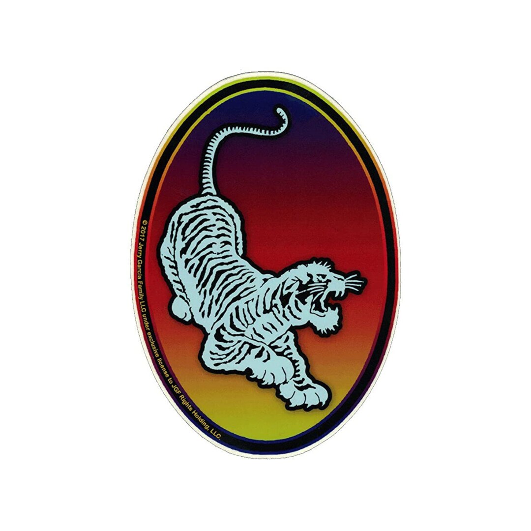 Jerry Garcia Tiger Sticker Large Tiger Guitar Emblem, Grateful Dead ...