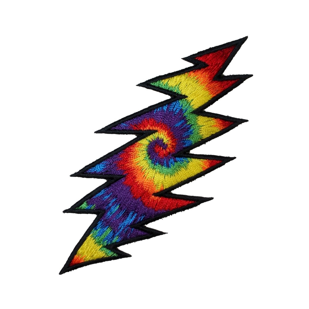 Grateful Dead Bolt Patch, Tie Dye Lightning Bolt | 13 Point, Dead and ...