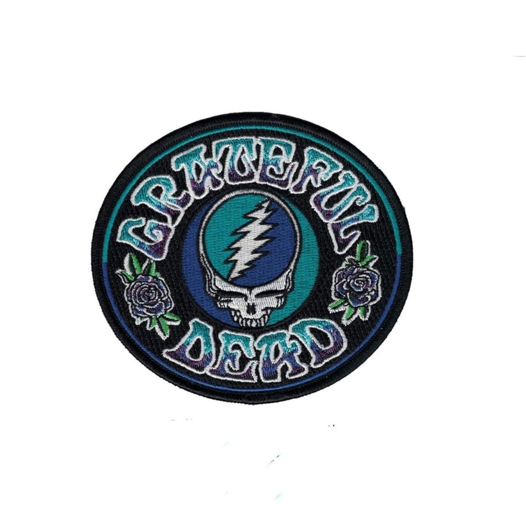Grateful Dead Batik Stealie Patch, Steal Your Face Roses Oval Patch ...