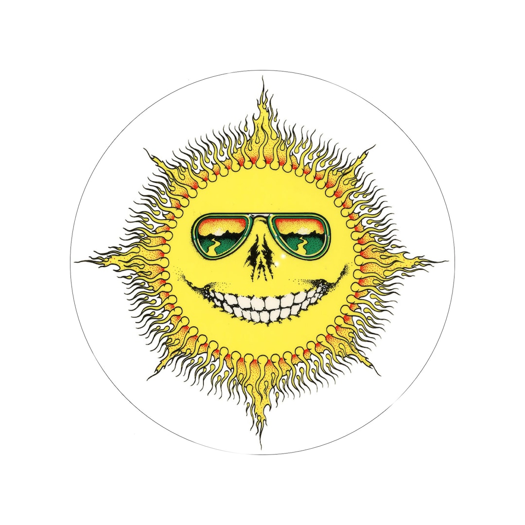 Grateful Dead Smiling Skeleton Sun Sticker, Window Decal, Sticker Set ...
