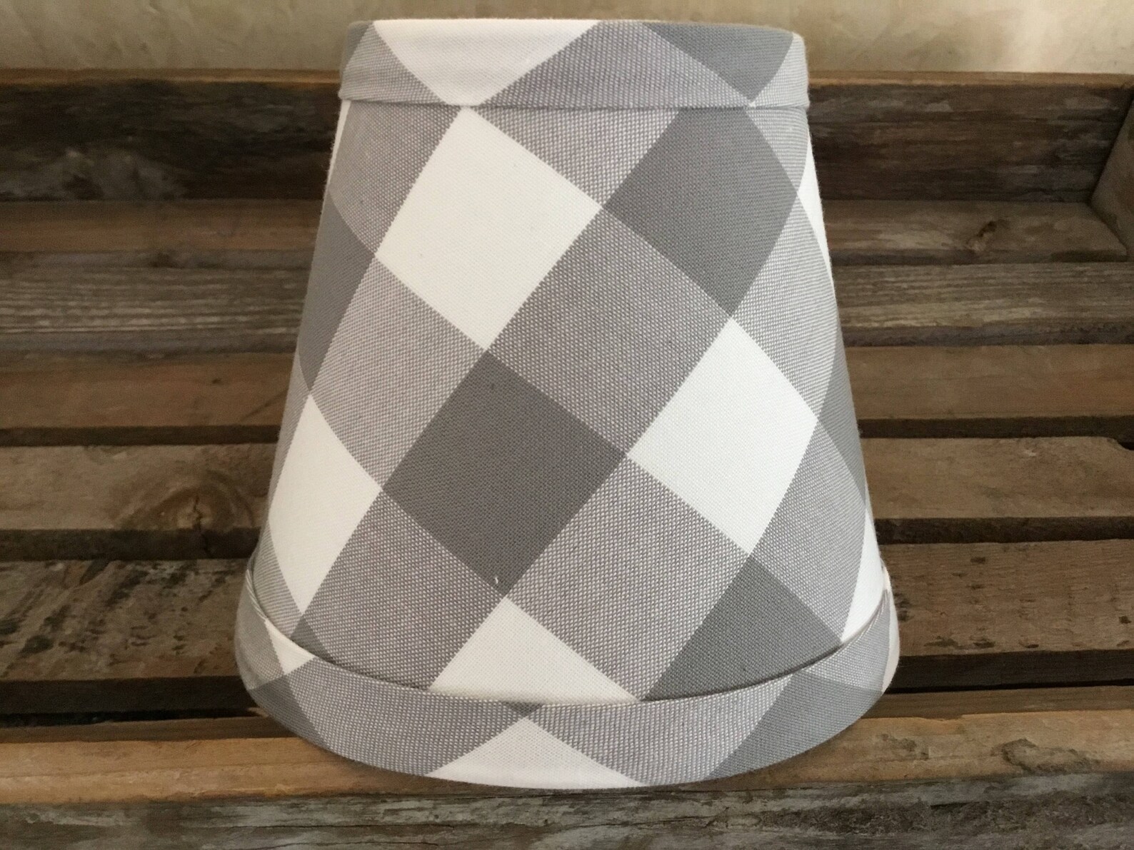 Grey and White Buffalo Check Gingham Chandelier Lampshade - Etsy