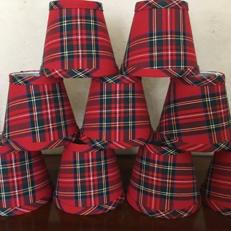 Red Tartan Plaid Lamps - Etsy