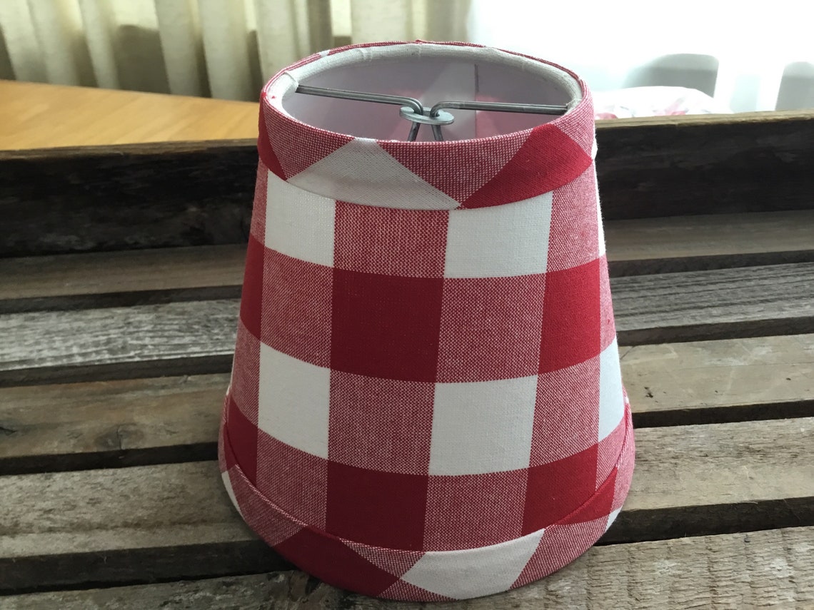 Red and White Buffalo Check Gingham Chandelier Lampshade Large - Etsy
