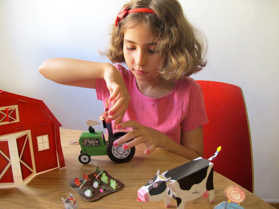 Farm Animals Paper Craft Animals Farm Building Kit Gift for - Etsy